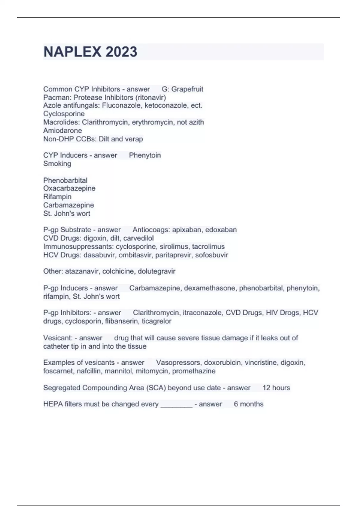 NAPLEX 2023 QUESTIONS AND ANSWERS 100% VERIFIED 2023 - NAPLEX - Stuvia US