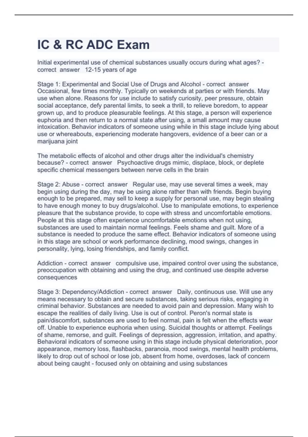 IC Question and answers 100% correct 2023/2024 - ICRC - Stuvia US