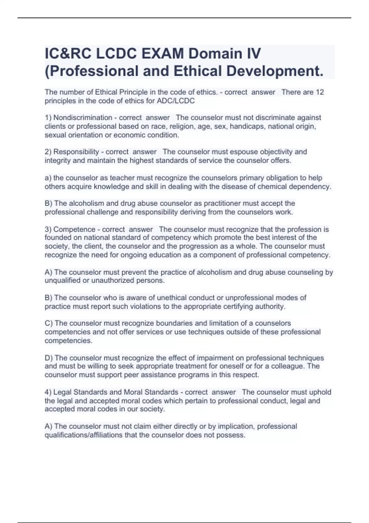 IC Questions with complete solution 2023/2024 - ICRC - Stuvia US