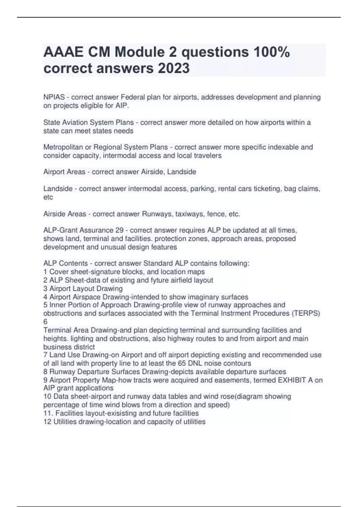 AAAE CM Module 2 questions with answers 100% correct - AAAE CM - Stuvia US