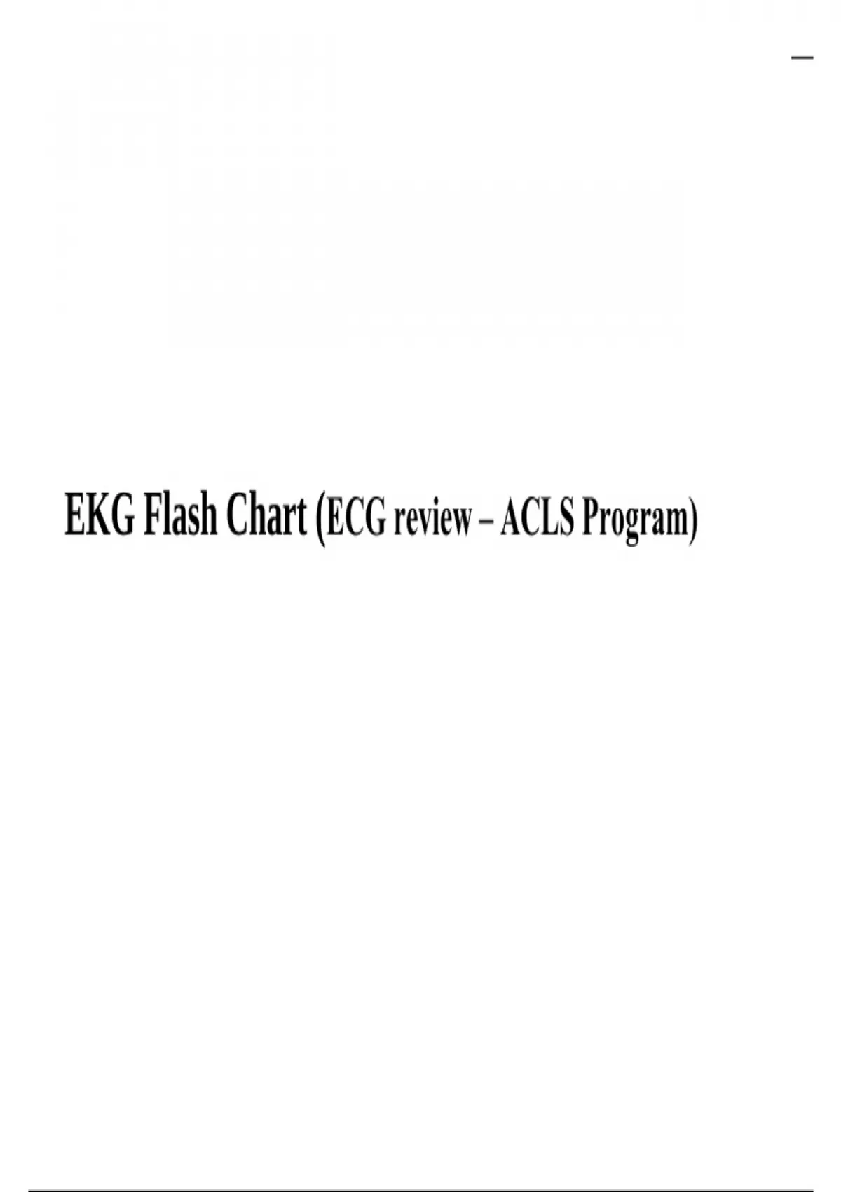 EKG Flash Chart (ECG review – ACLS Program) - EKG Flash Chart - Stuvia US
