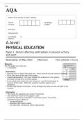 AQA A-level PHYSICAL EDUCATION Paper 1 JUNE 2023 QUESTION PAPER ...