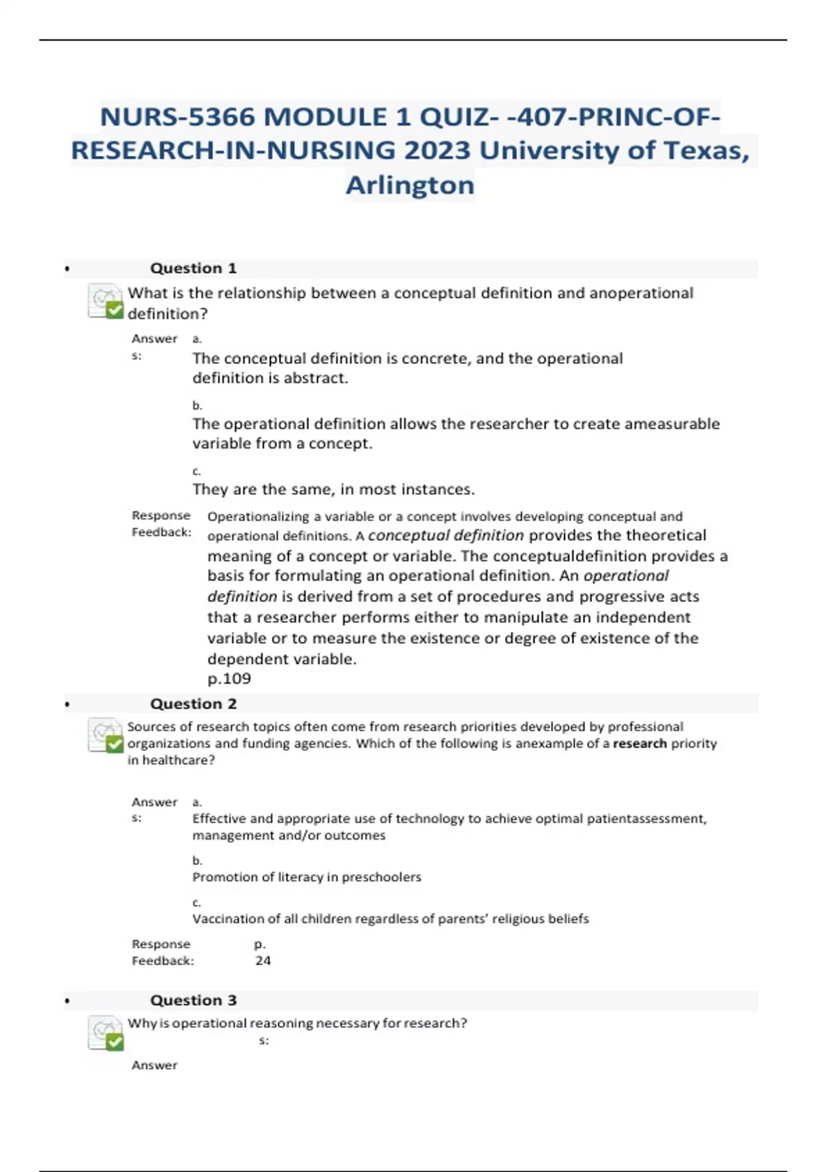 NURS-5366 MODULE 1 QUIZ- -407-PRINC-OF-RESEARCH-IN-NURSING 2023 ...