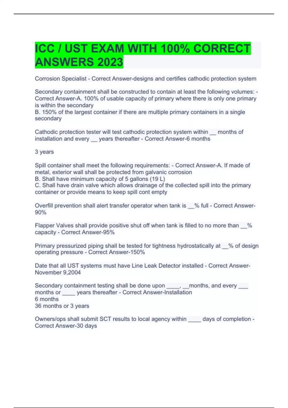 ICC / UST EXAM WITH 100% CORRECT ANSWERS 2023 - UST - Stuvia US