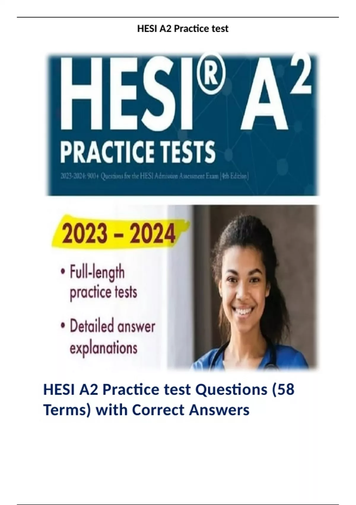 HESI A2 Reading Comprehension V1/V2 / HESI A2 English Entrance / HESI ...
