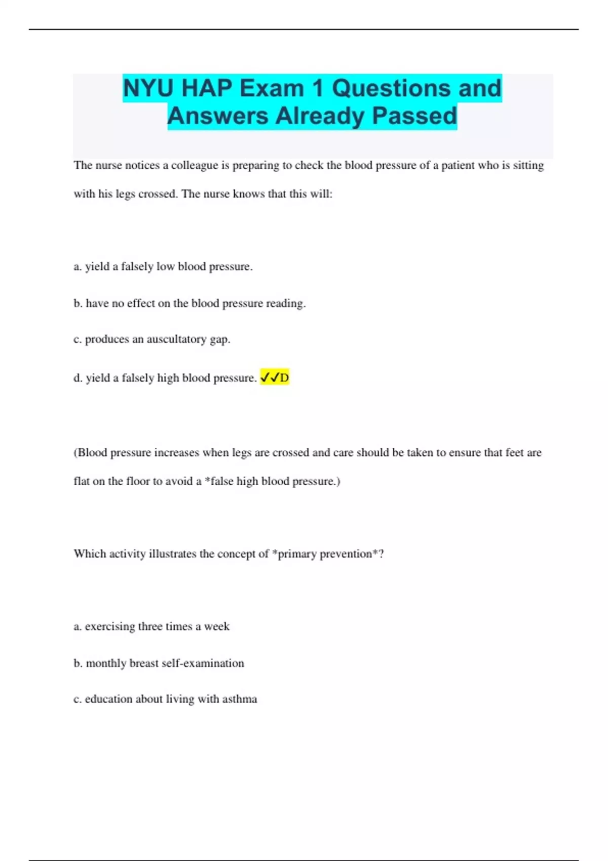 HAP Bundled Exams Questions and Answers (2023/2024) (Complete and Accurate) - Stuvia US