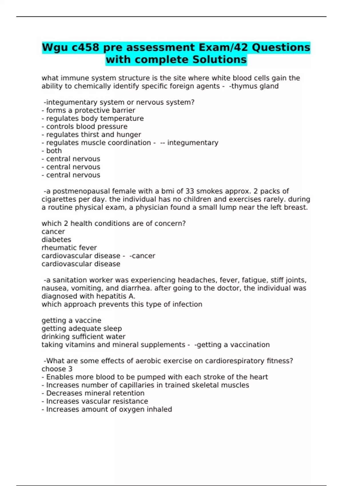 Wgu c458 pre assessment Exam/42 Questions with complete Solutions - Wgu ...