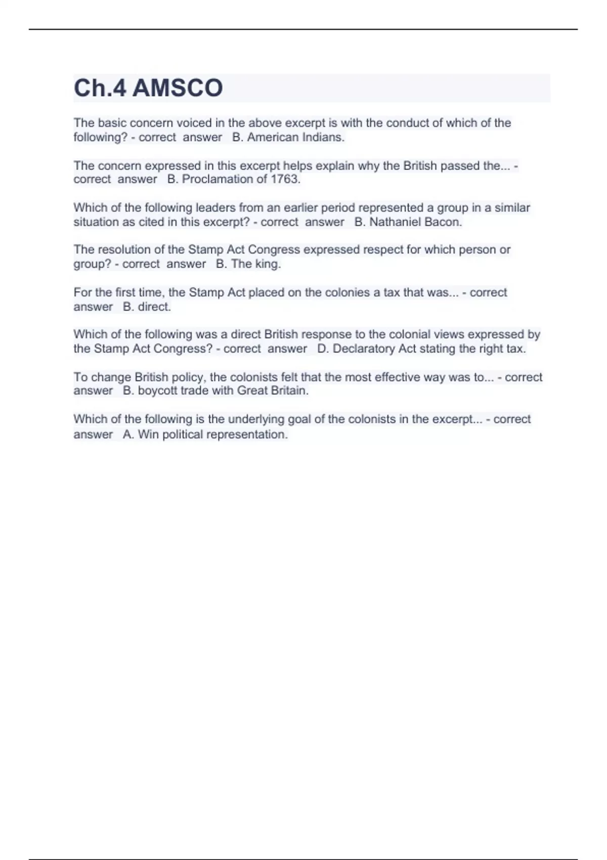 Ch8 questions with completed solutions 2023 - AMSCO - Stuvia US