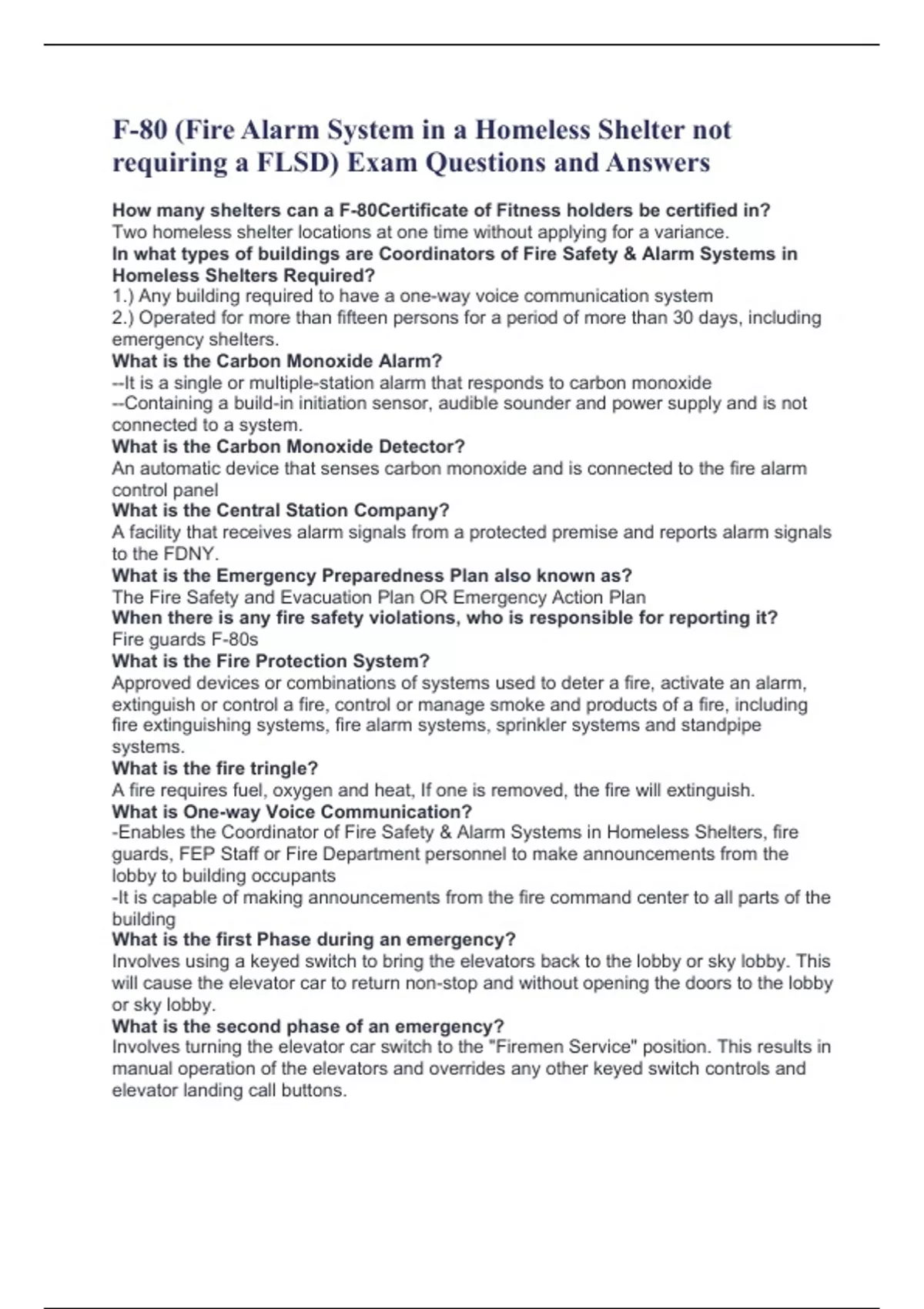 F-80 (Fire Alarm System in a Homeless Shelter not requiring a FLSD ...