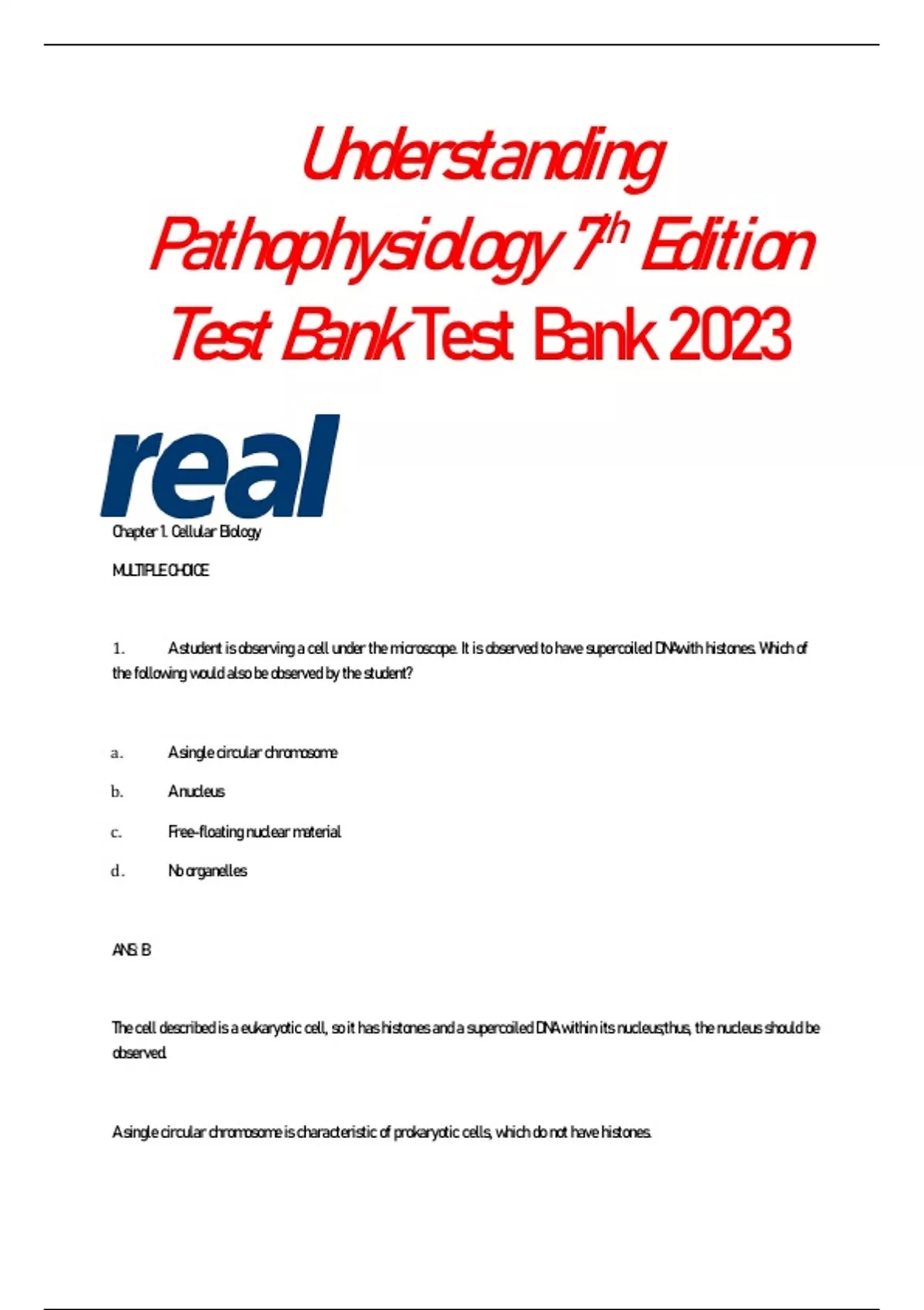 Understanding Pathophysiology7 th Edition Test Bank Test Bank 2023 ...