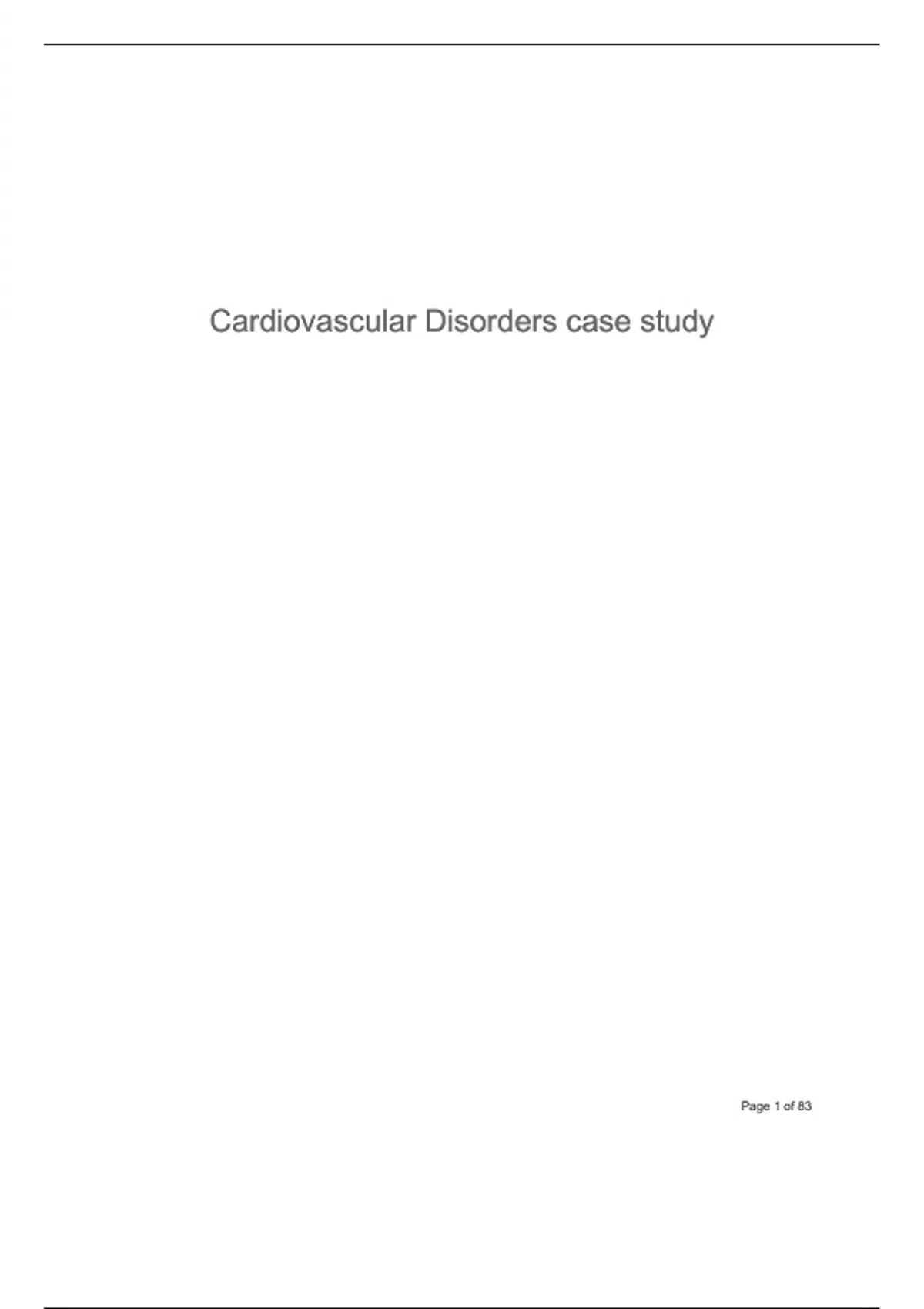 Medical-Surgical Cases Cardiovascular Disorders Case Study with ...