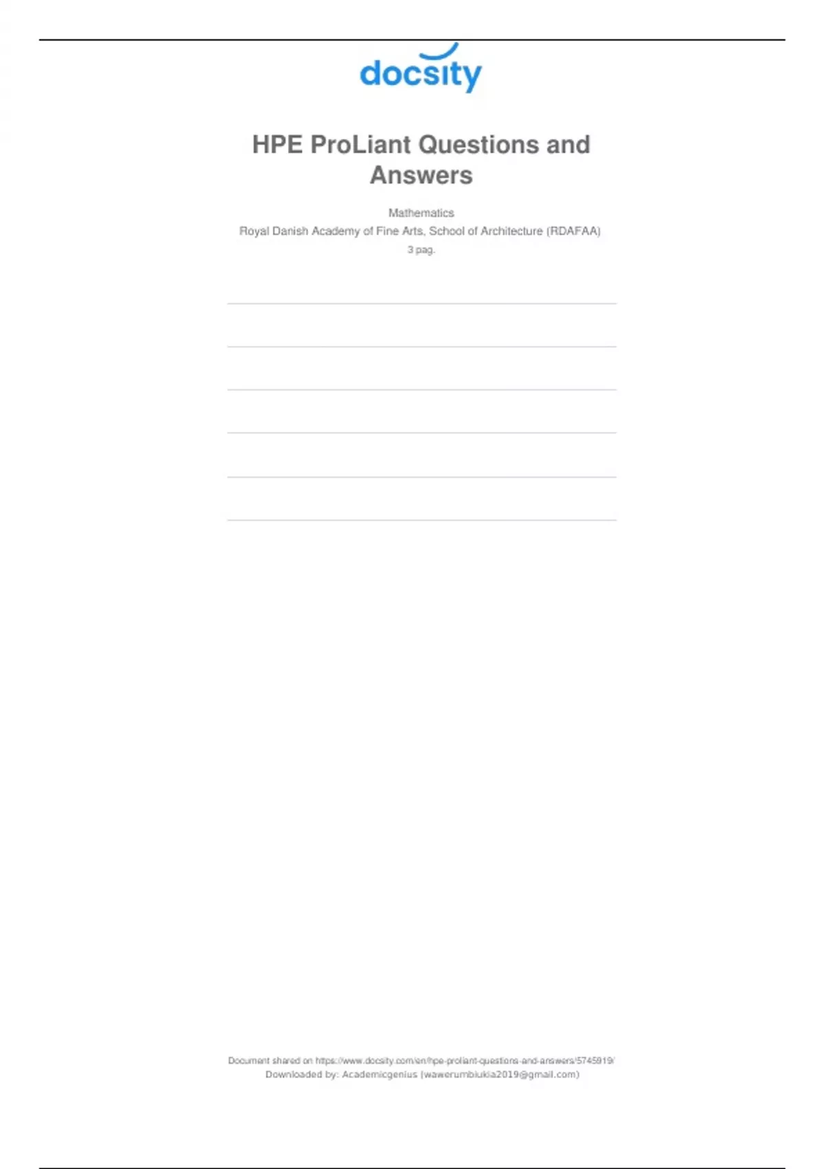 HPE ProLiant Questions and Answers, Lab Reports for Mathematics 3.8 (14 ...