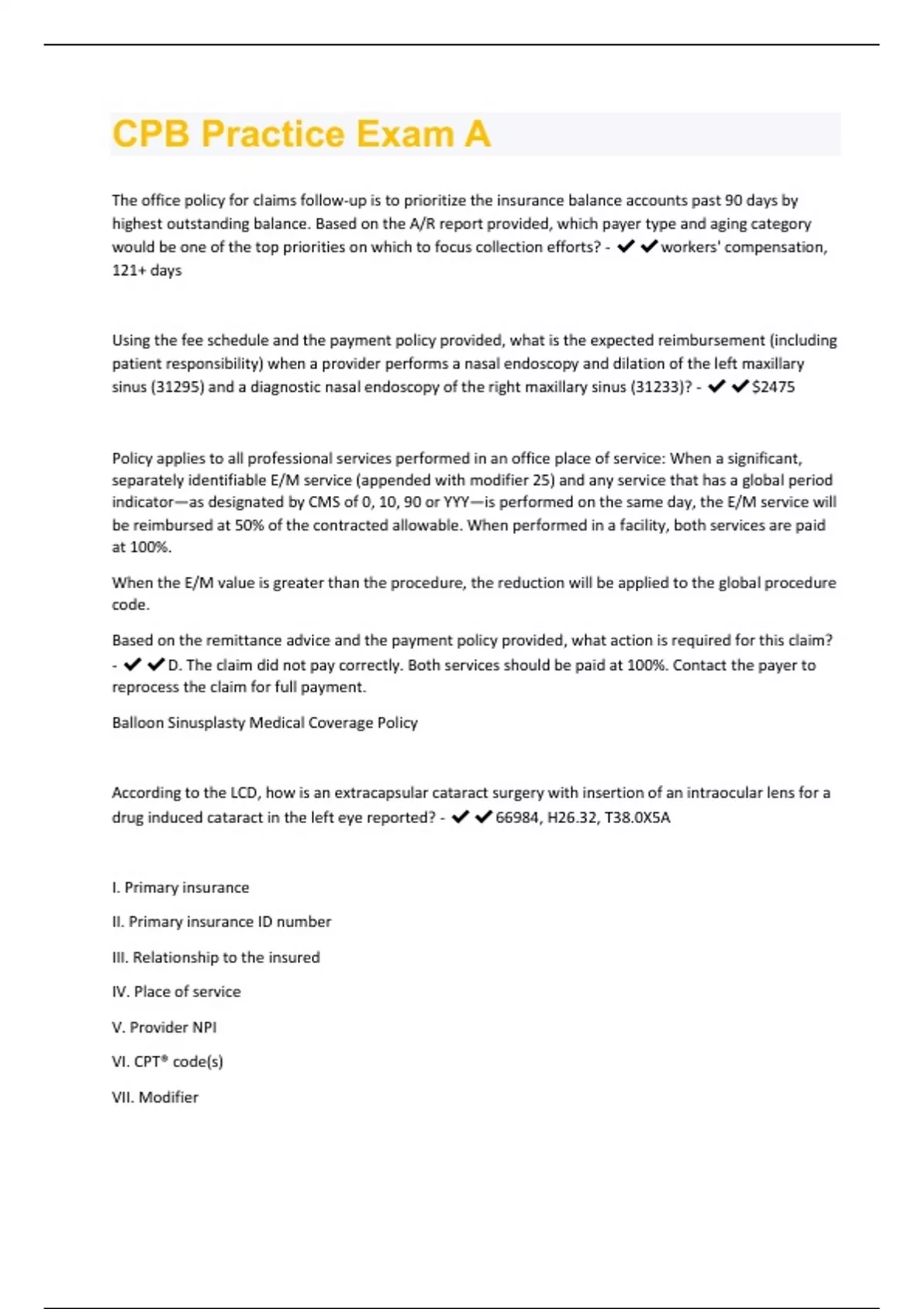 CPB Practice Exam A Questions and Answers(A+ Solution guide) - CPB ...