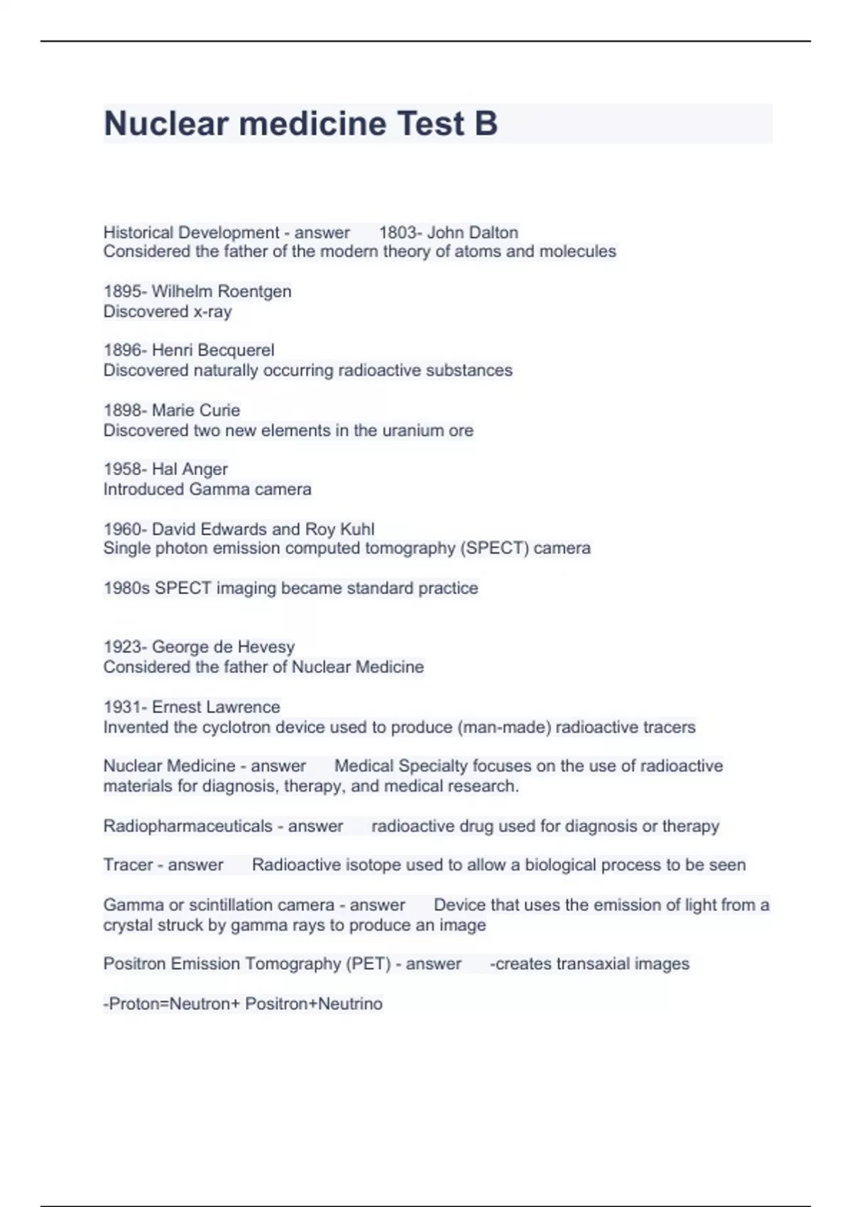 Nuclear medicine Test B Questions with correct 2023 - NucMed - Stuvia US