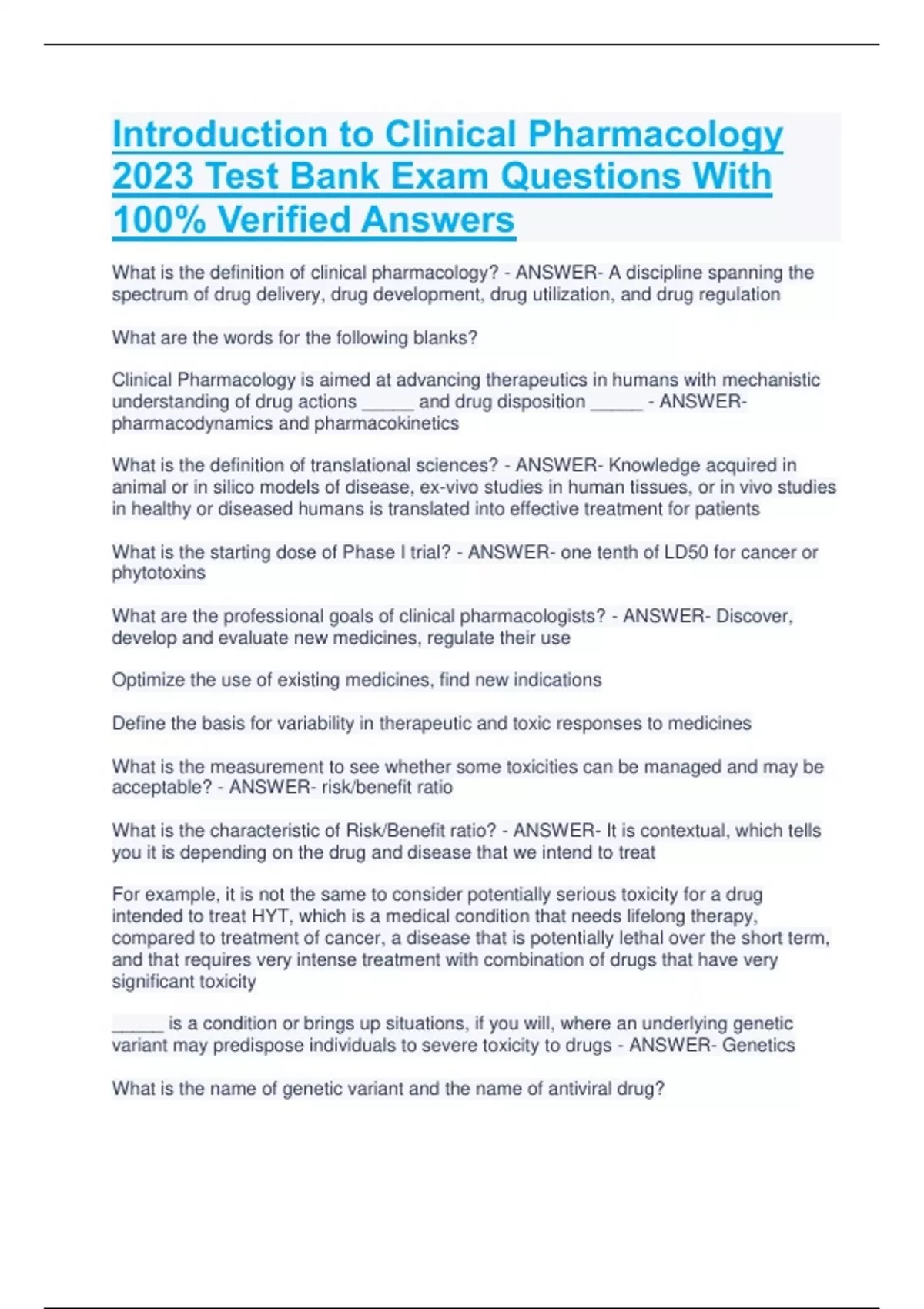 bundle for Infection Prevention and Control Test Questions With All ...