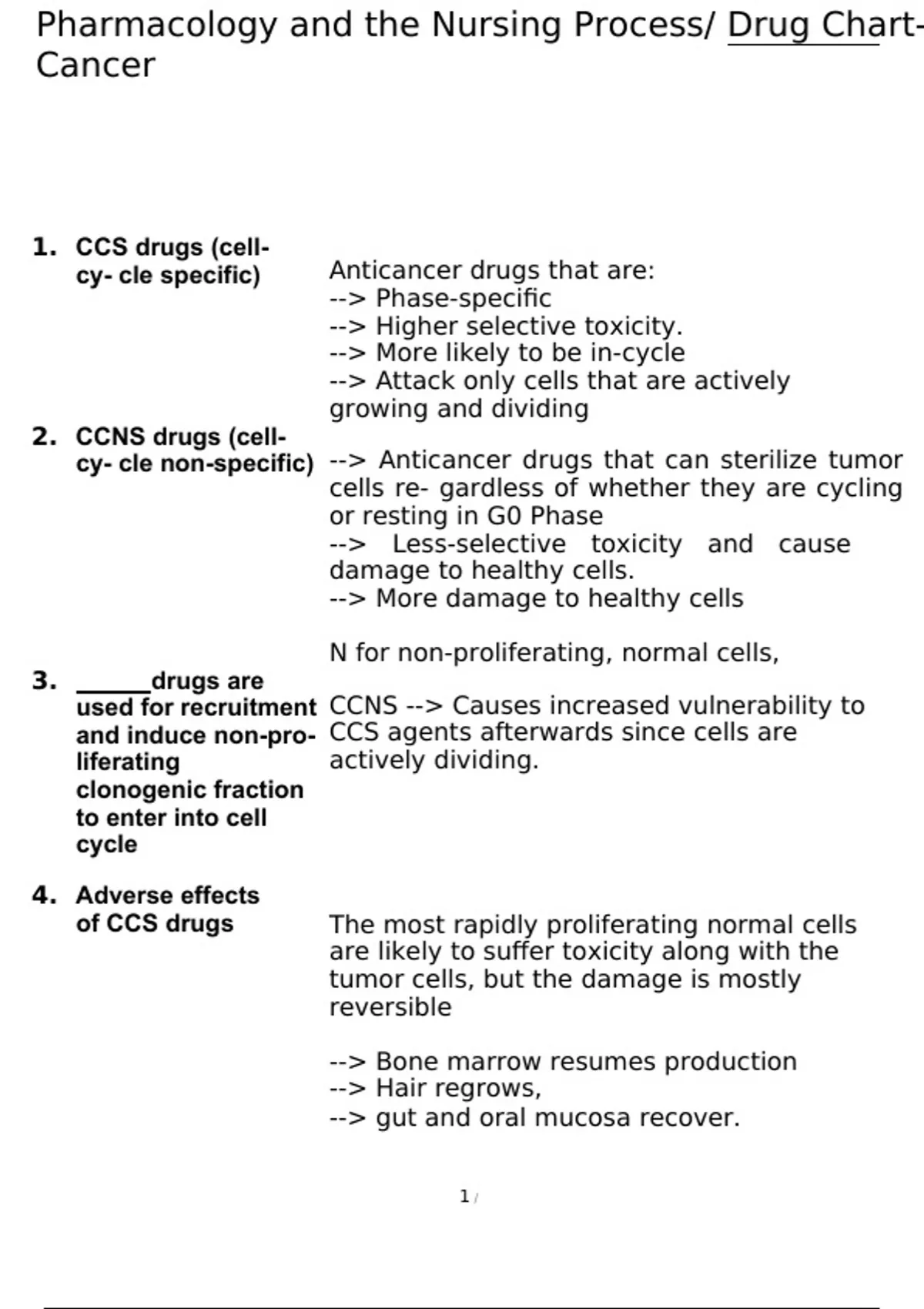 Pharmacology and the Nursing Process/ Drug Chart- Cancer - Stuvia US
