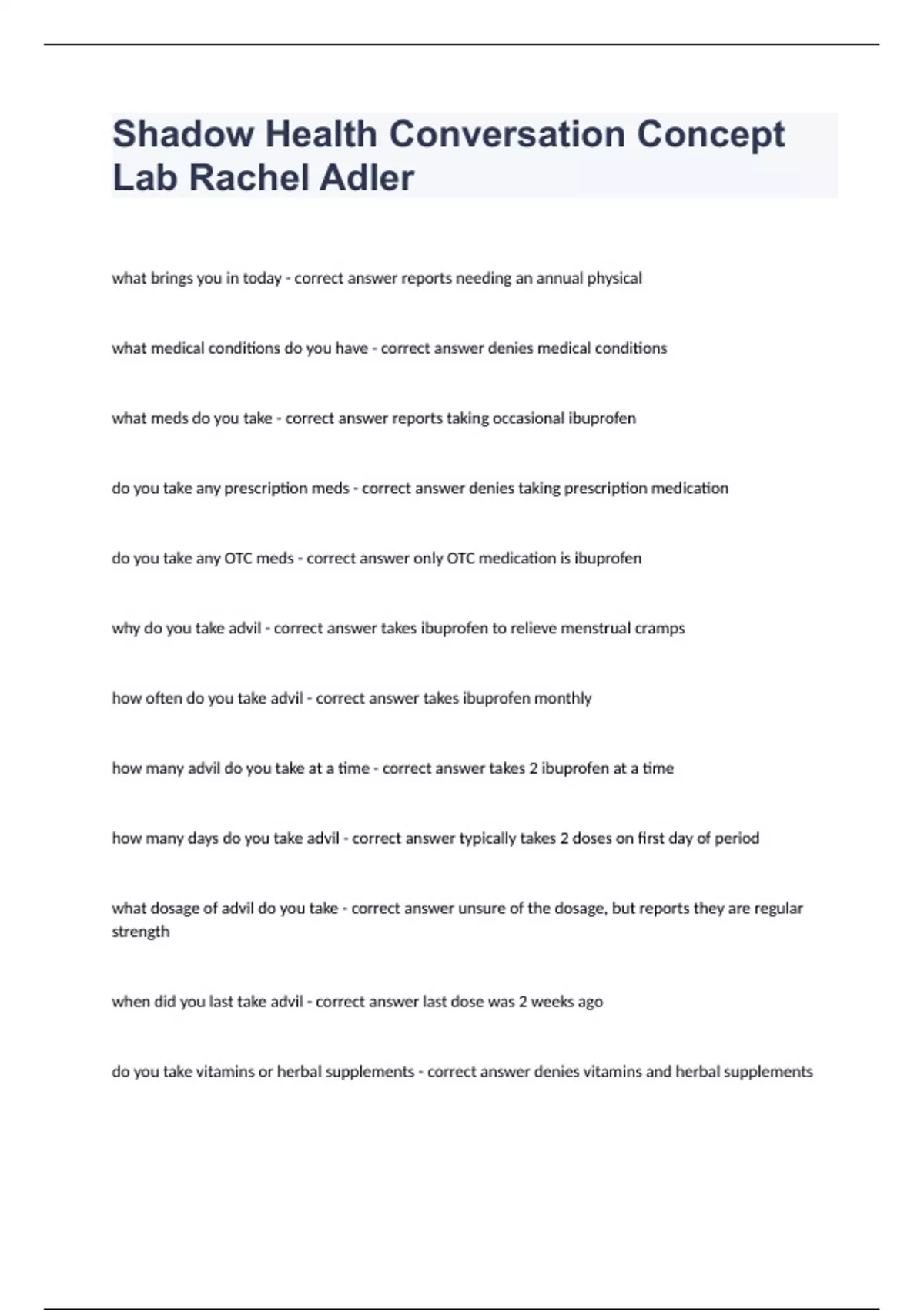 ShadowHealth Conversation Concept Lab Rachel Adler 2023/2024 updated to ...