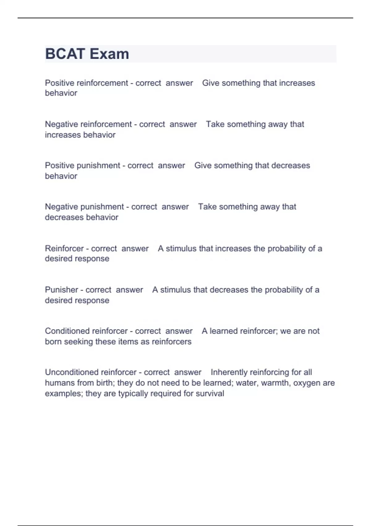 BCAT Exam Question and answers 100% correct 2023/2024 - BKAT - Stuvia US
