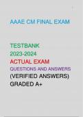AAAE CM FINAL EXAM TESTBANK ACTUAL EXAM QUESTIONS AND ANSWERS (VERIFIED ...