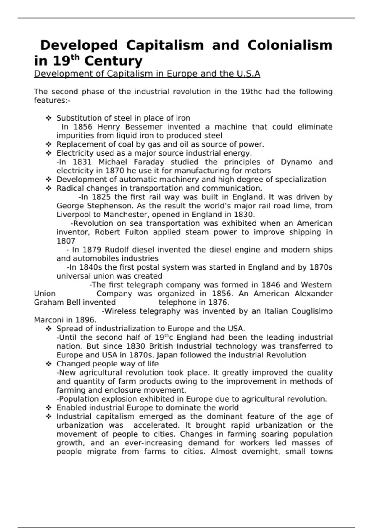 capitalism and colonialism - Stuvia US