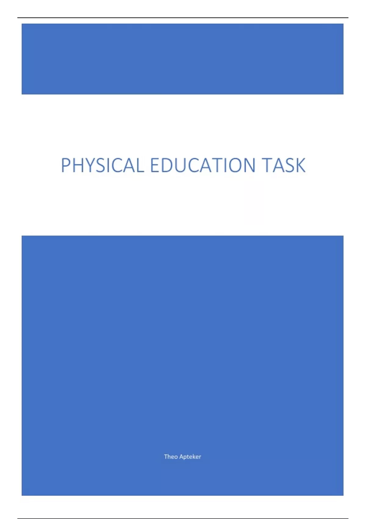 IEB Life Orientation, 8 WEEK EXERCISE LOGBOOK, Reflective Essay - Life ...