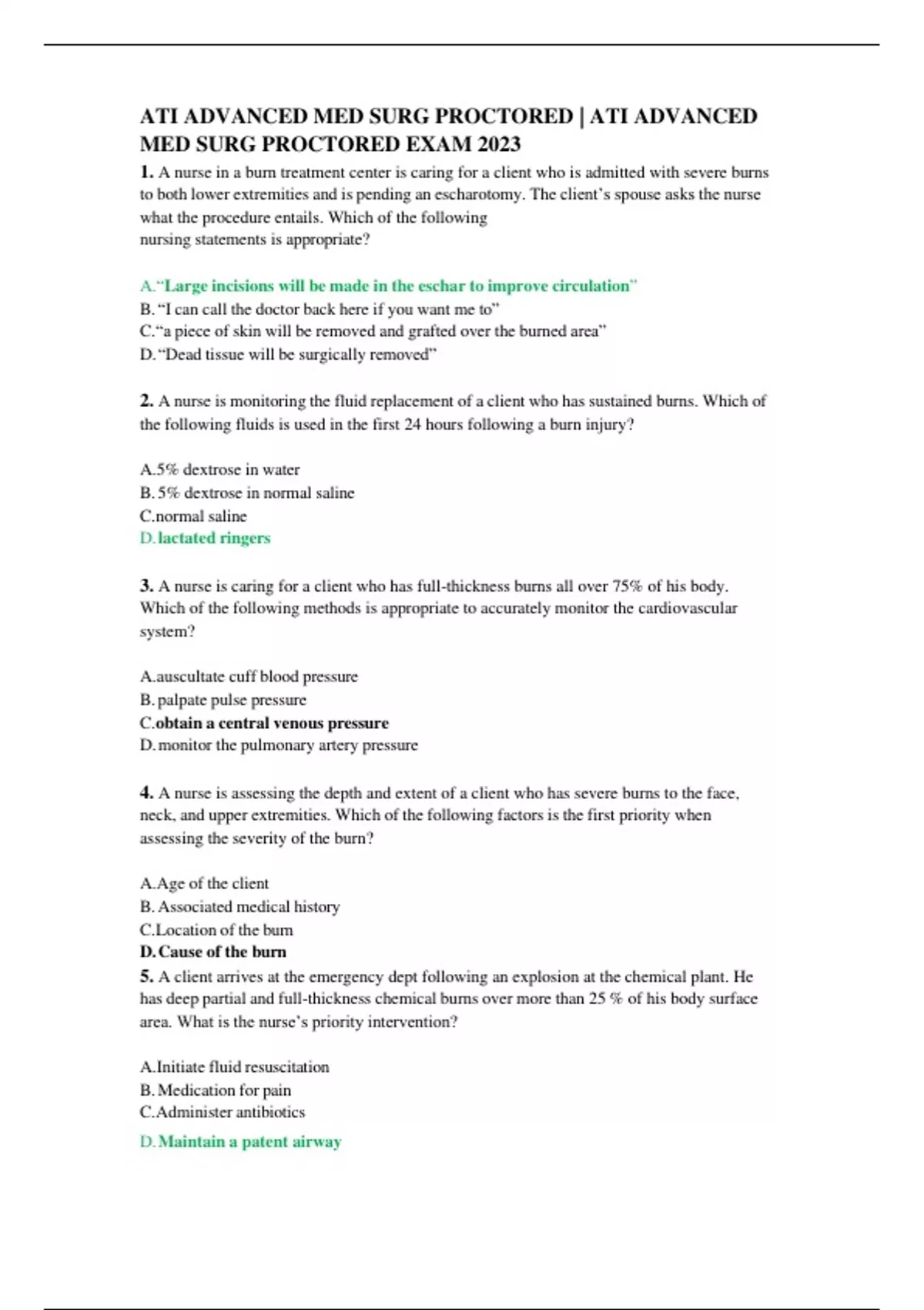 ATI ADVANCED MED SURG PROCTORED | ATI ADVANCED MED SURG PROCTORED EXAM ...