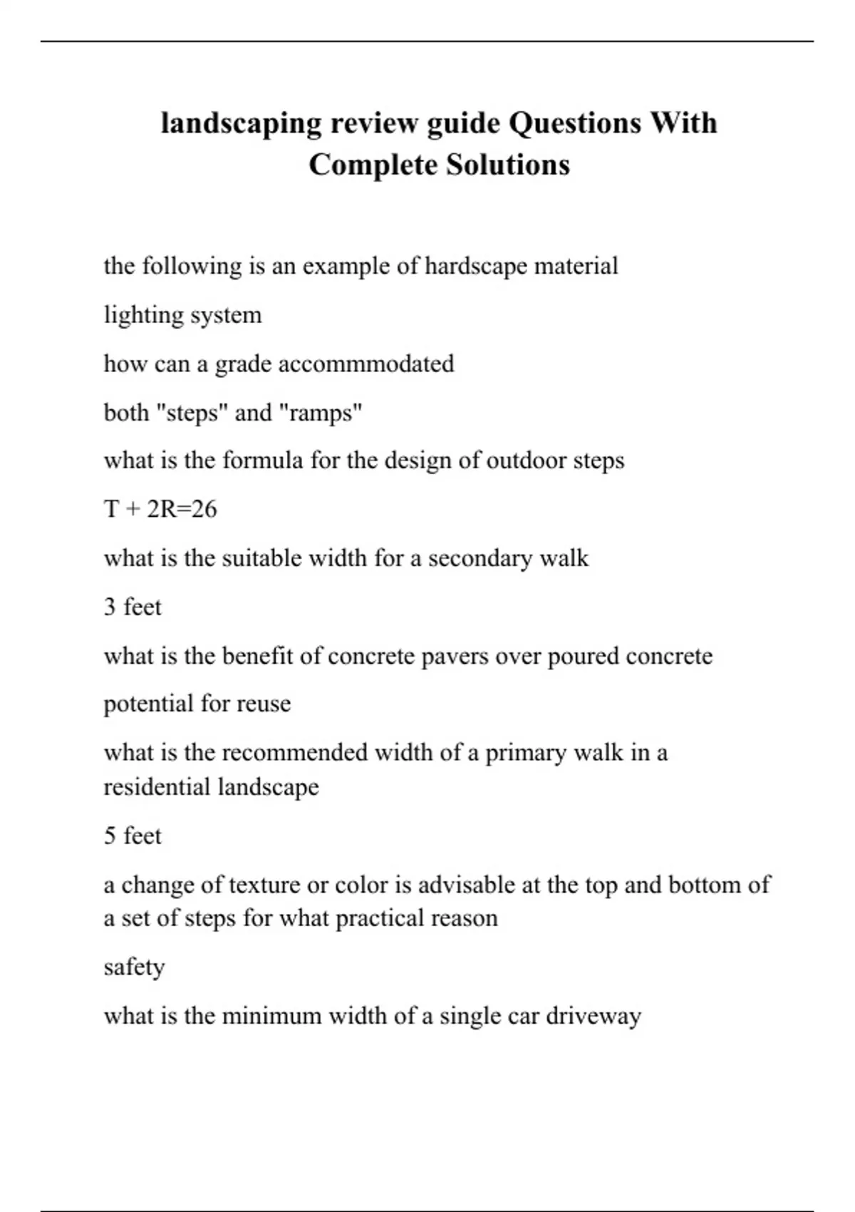 landscaping review guide Questions With Complete Solution - Pesticide ...