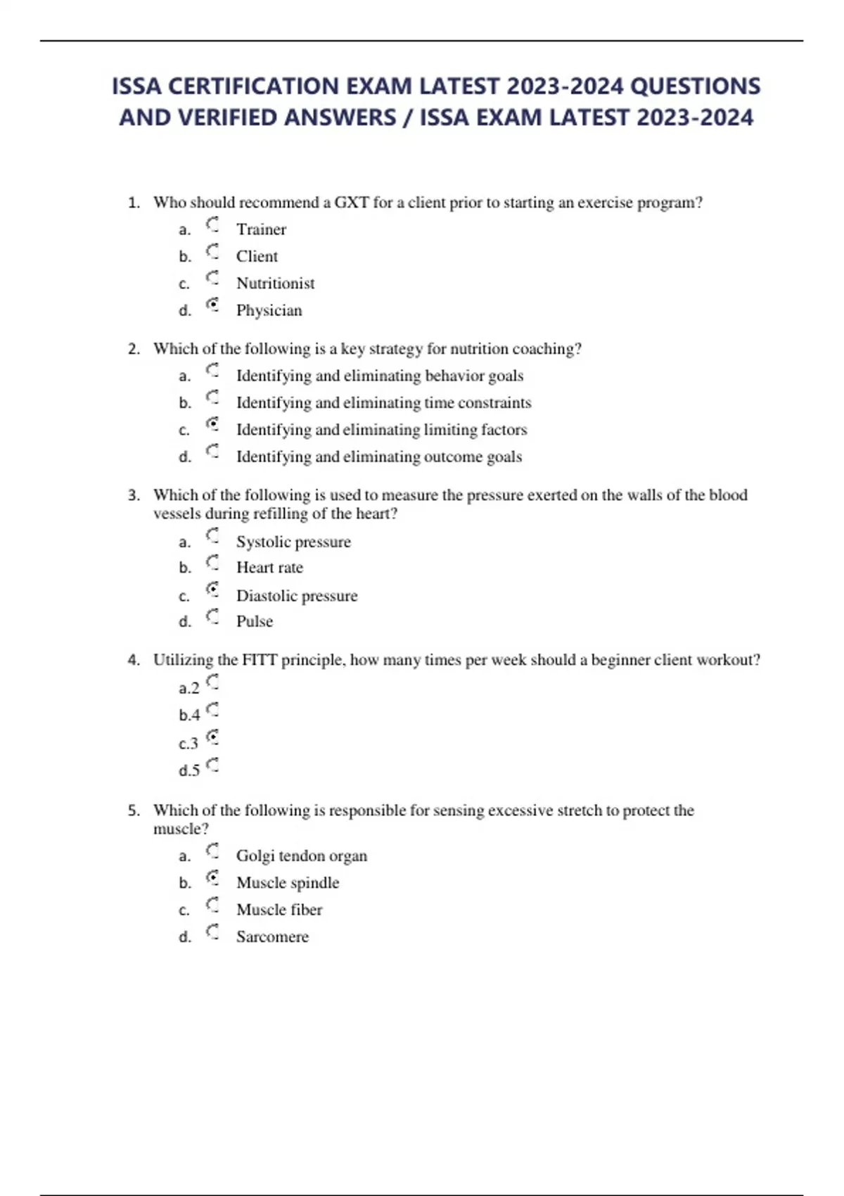 ISSA CERTIFICATION EXAM LATEST QUESTIONS AND VERIFIED ANSWERS / ISSA ...