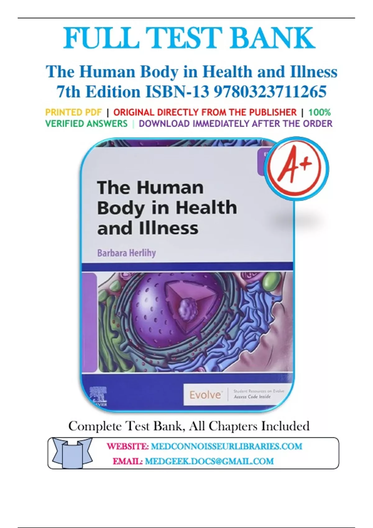 Test Bank For The Human Body in Health and Illness 7th Edition By ...