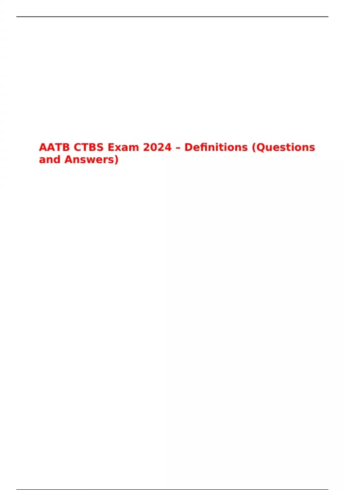 AATB CTBS Exam 2024 – Definitions (Questions and Answers) - CTBS ...