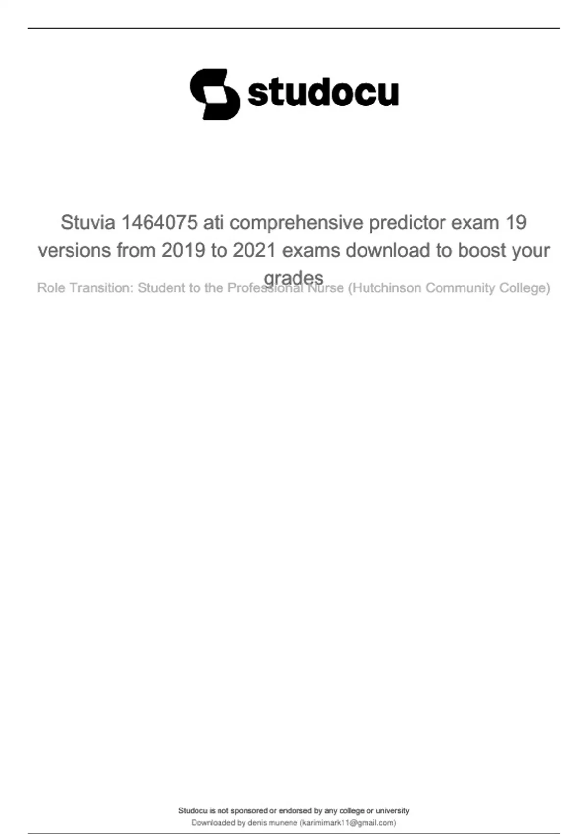 ATI COMPREHENSIVE PREDICTOR EXAM [ 19 VERSIONS FROM 2019 TO 2021 EXAMS ...