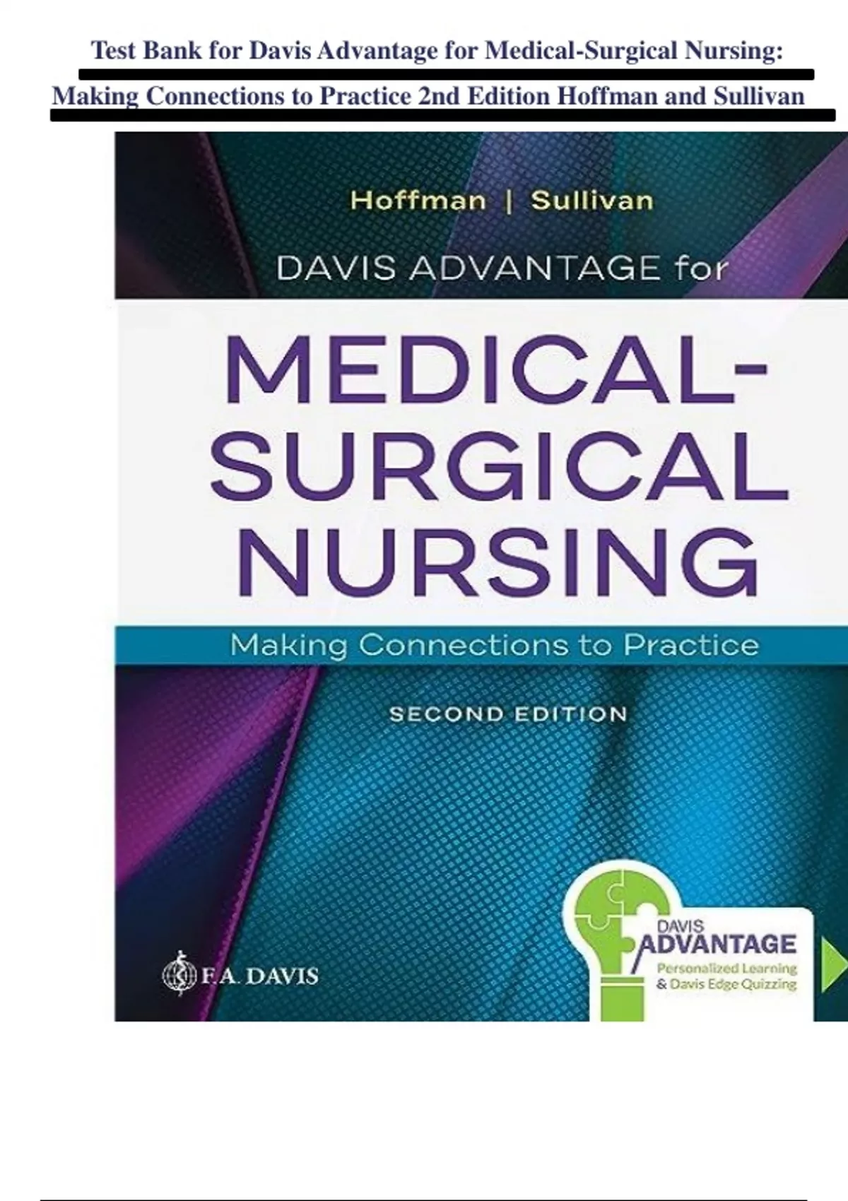 Test Bank for Davis Advantage for Medical Surgical Nursing:Test Bank ...