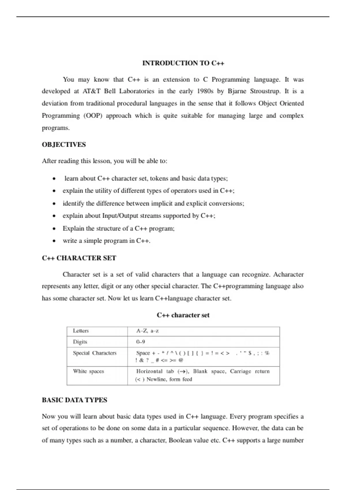 Introduction and Basic concepts of C++ Programming - Stuvia US