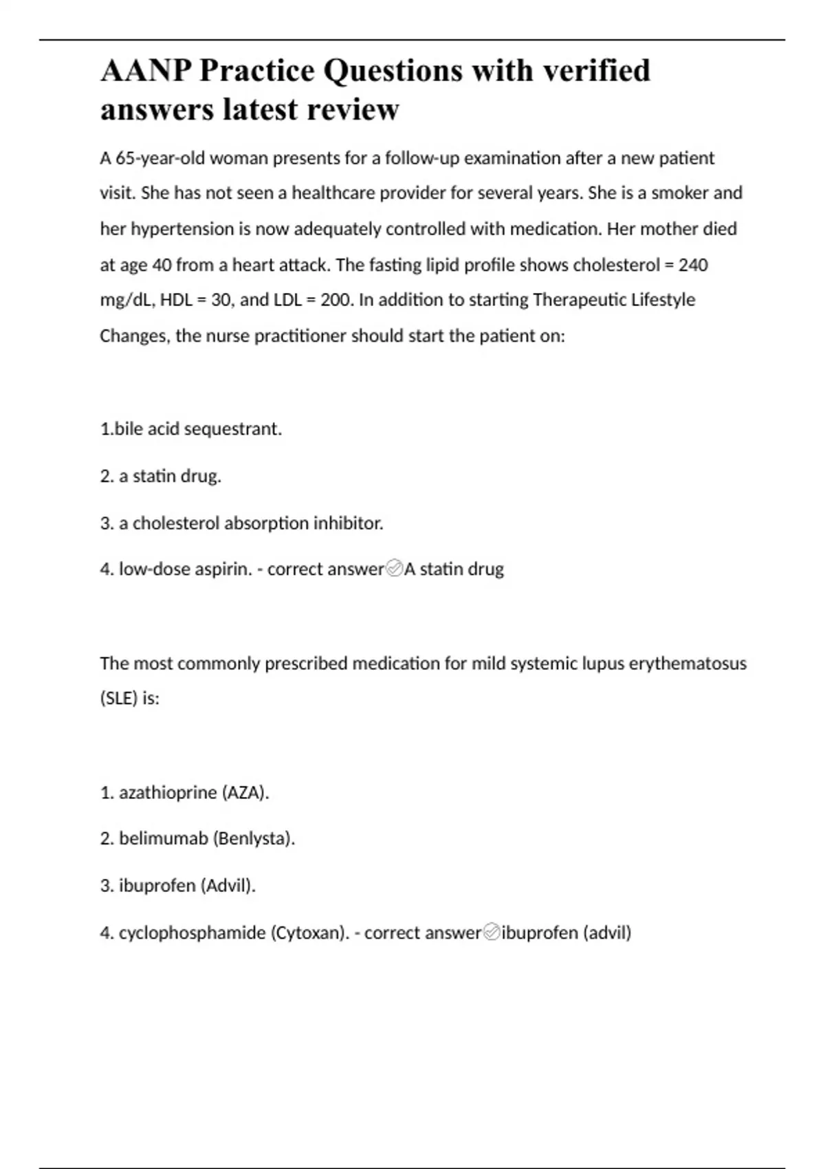 AANP Practice Questions with verified answers latest review - AANP ...