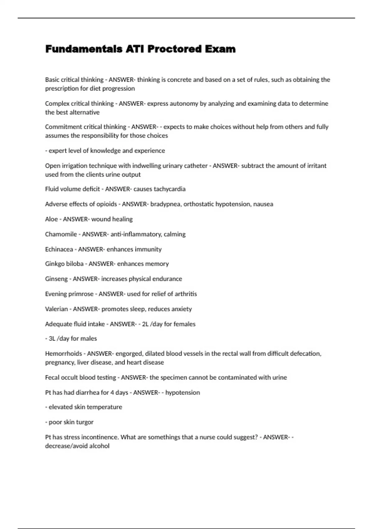 Fundamentals ATI Proctored Exam - ATI 2024 - Stuvia US