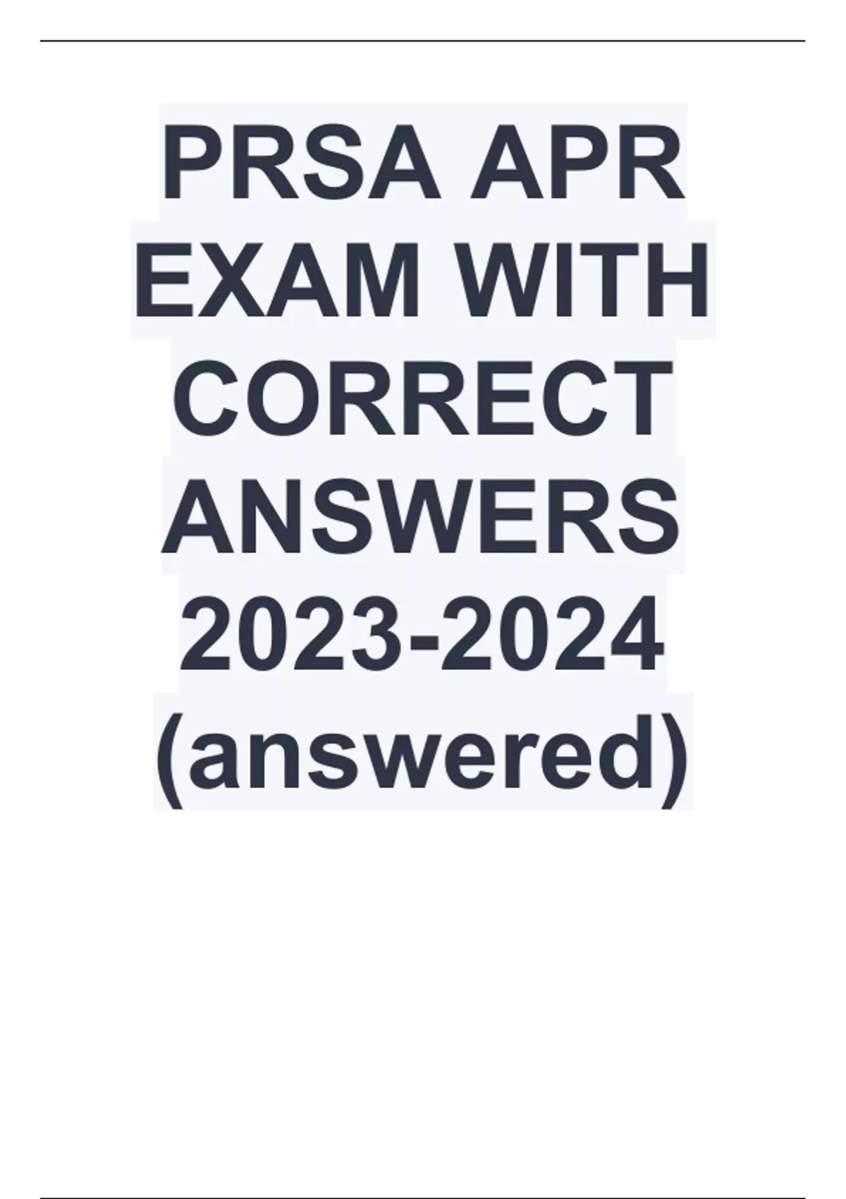 PRSA APR EXAM WITH CORRECT ANSWERS (answered) - PRSA APR - Stuvia US