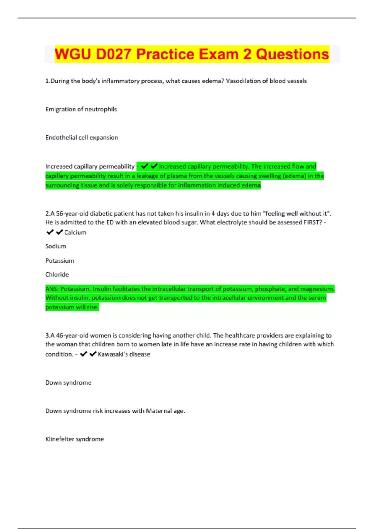 WGU D027 Practice Exam 2 | Questions with 100% Correct Answers | Latest ...