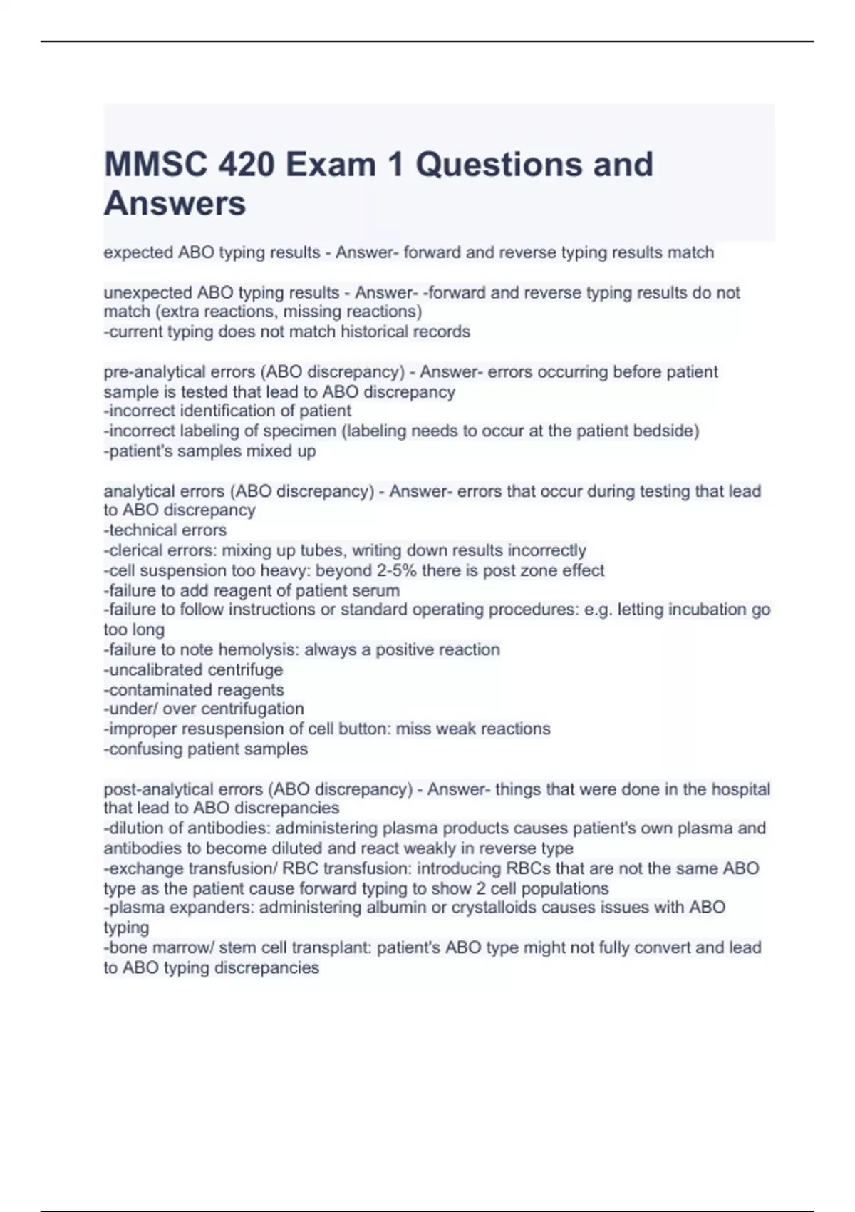 MMSC 420 Exam 1 Questions and Answers - MMSC 438 - Stuvia US