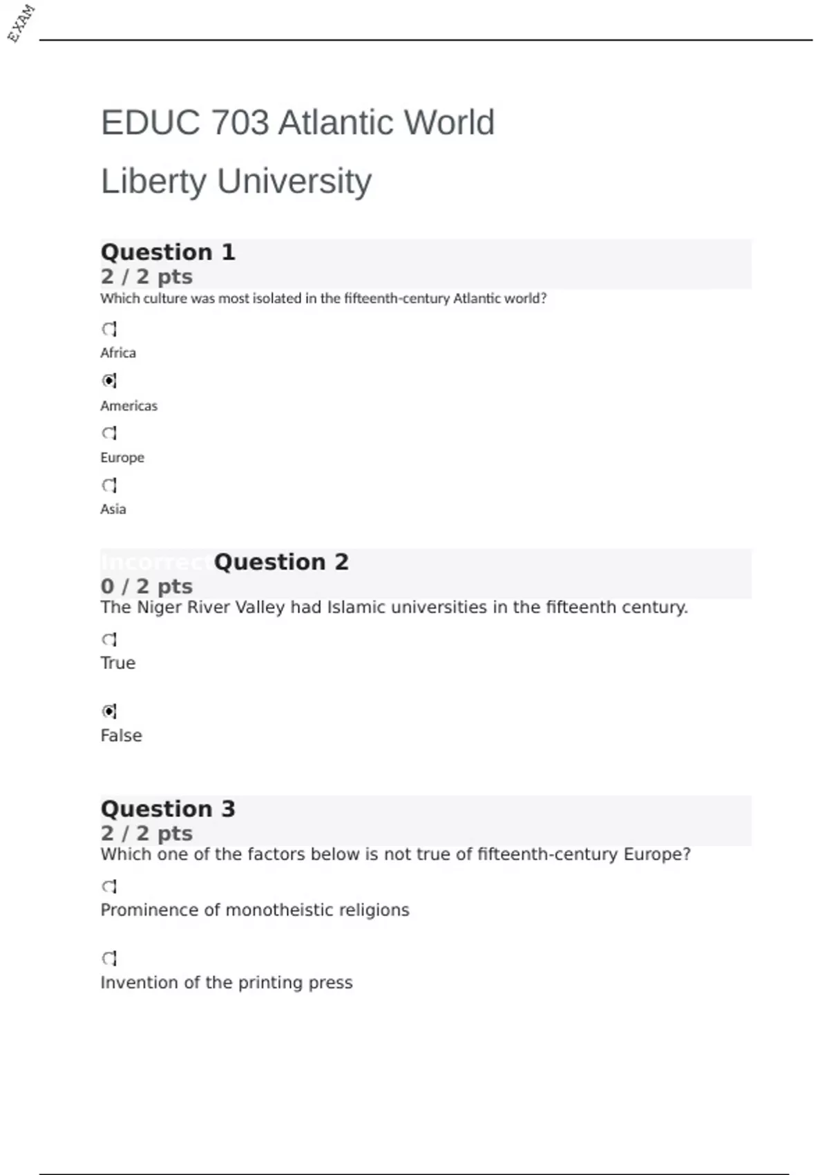 Liberty University EDUC 703 Atlantic World - EDUC 703 Atlantic World ...