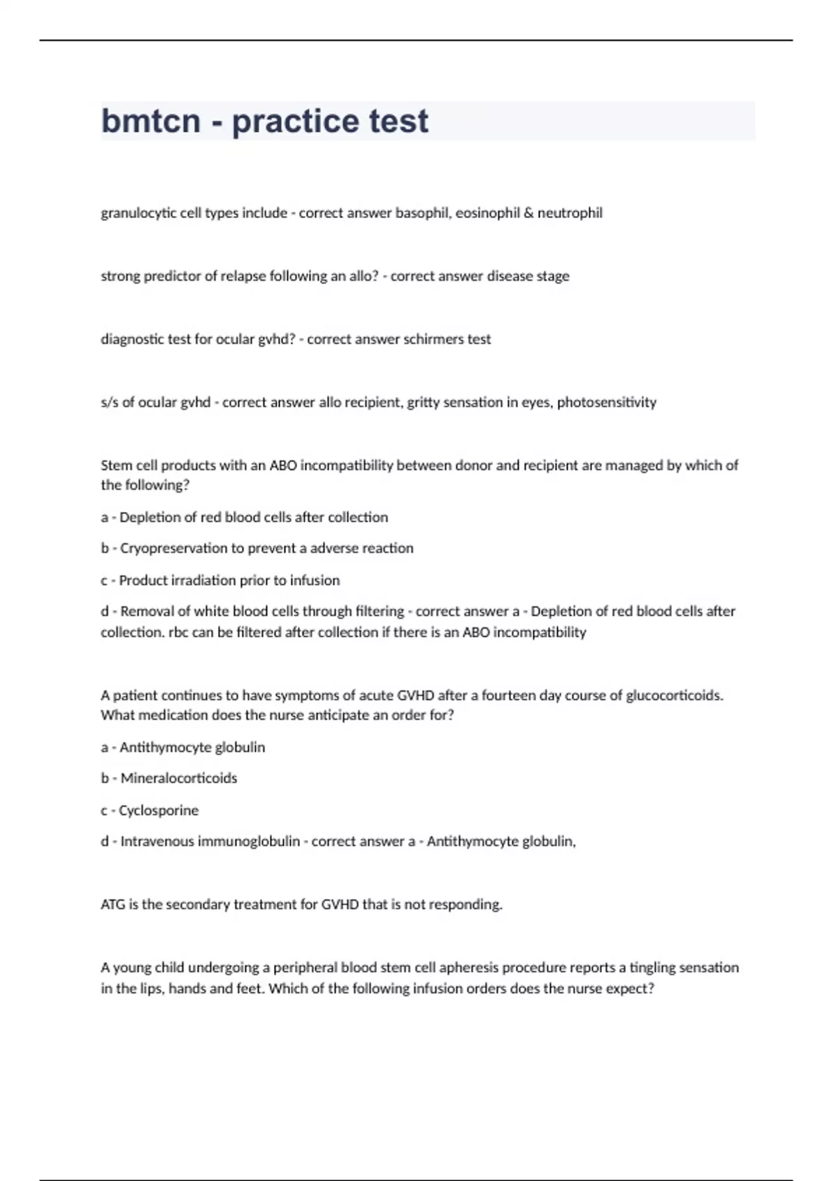 bmtcn - practice test questions with complete solution 2023/2024 ...