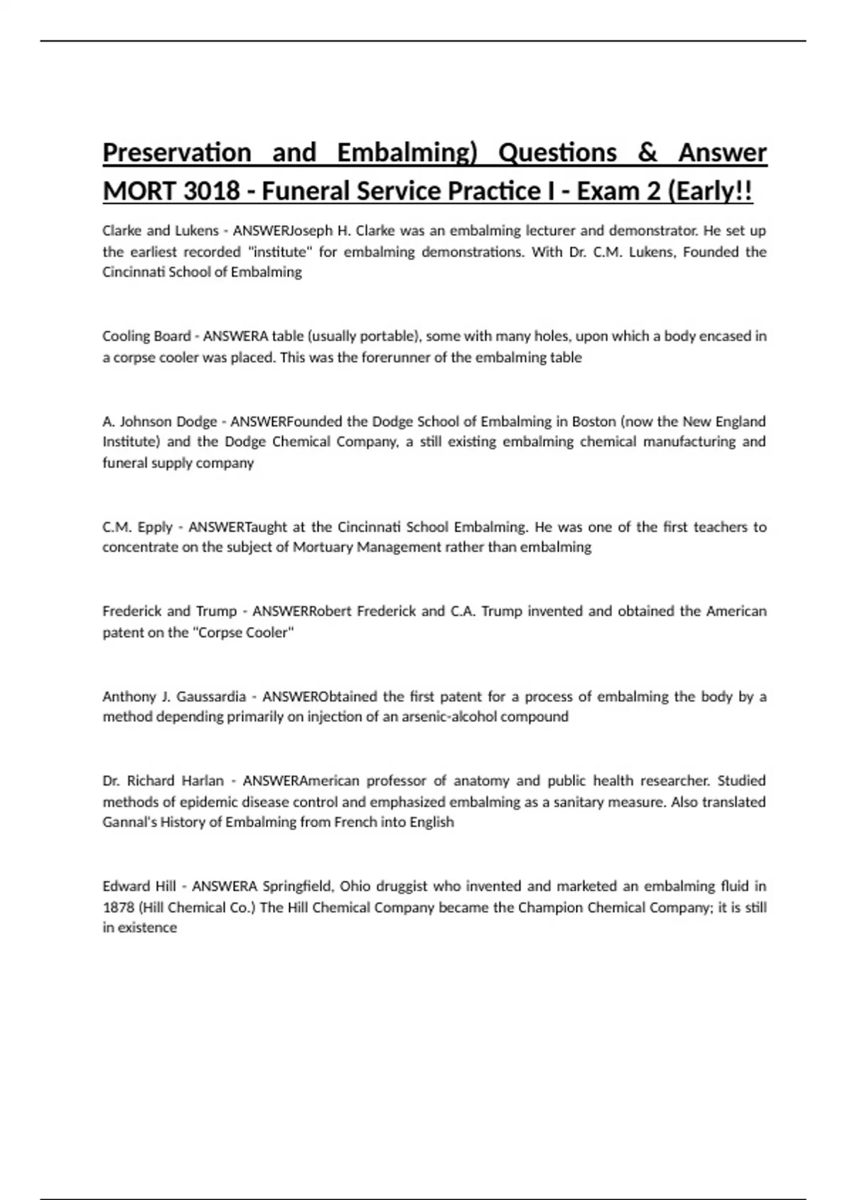 MORT 3018 The Funeral Rule Exam Questions With Correct Answers - MORT ...