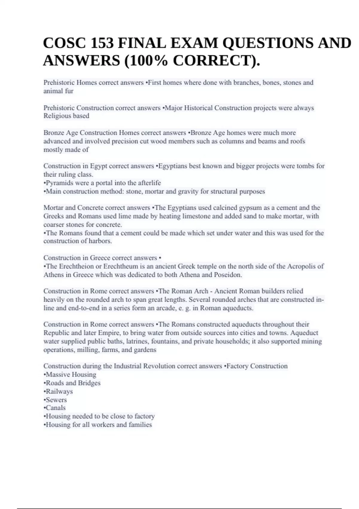 COSC 153 FINAL EXAM QUESTIONS AND ANSWERS (100% CORRECT). - COSC 153 ...