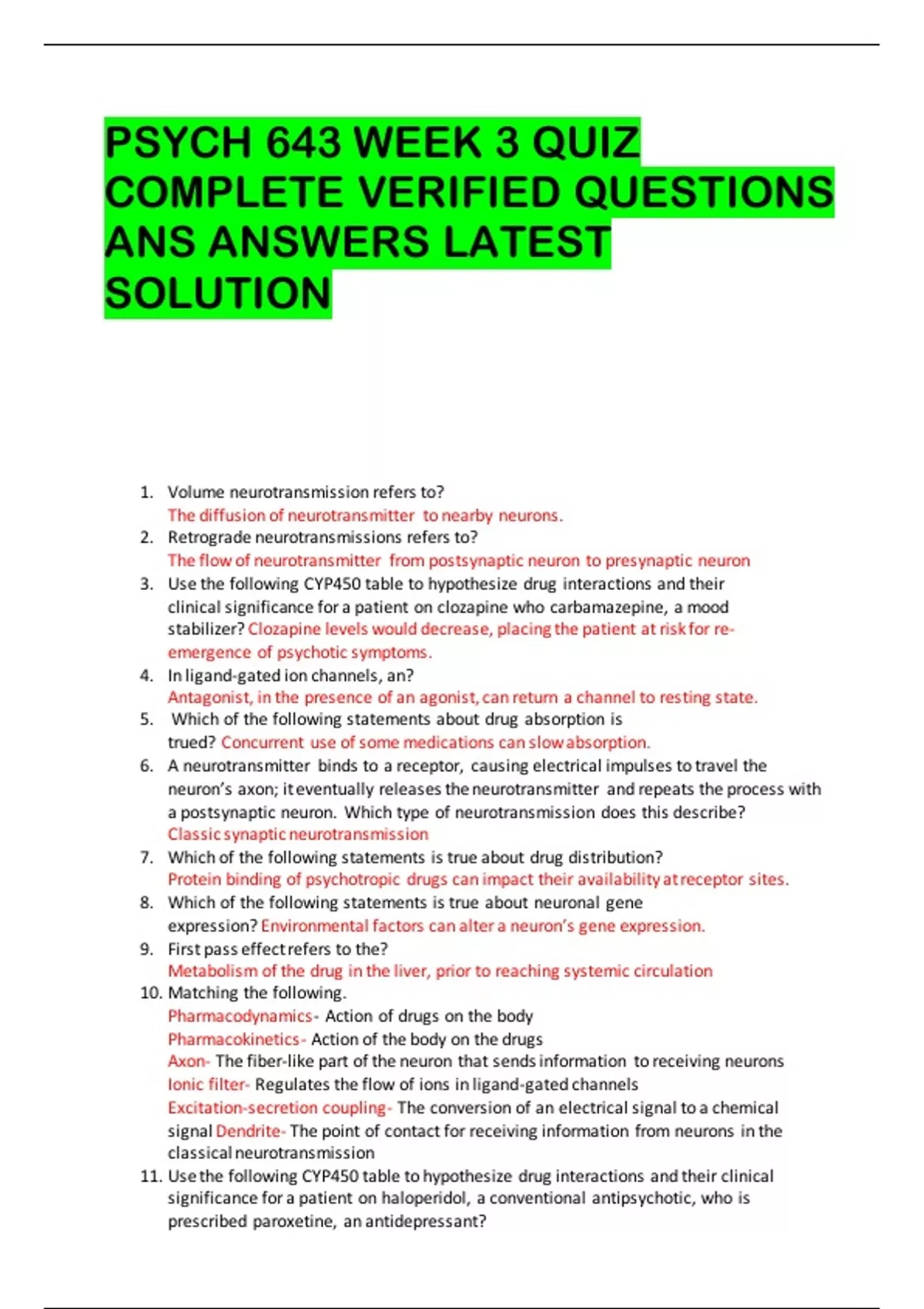 PSYCH 643 WEEK 3 QUIZ COMPLETE VERIFIED QUESTIONS ANS ANSWERS LATEST ...