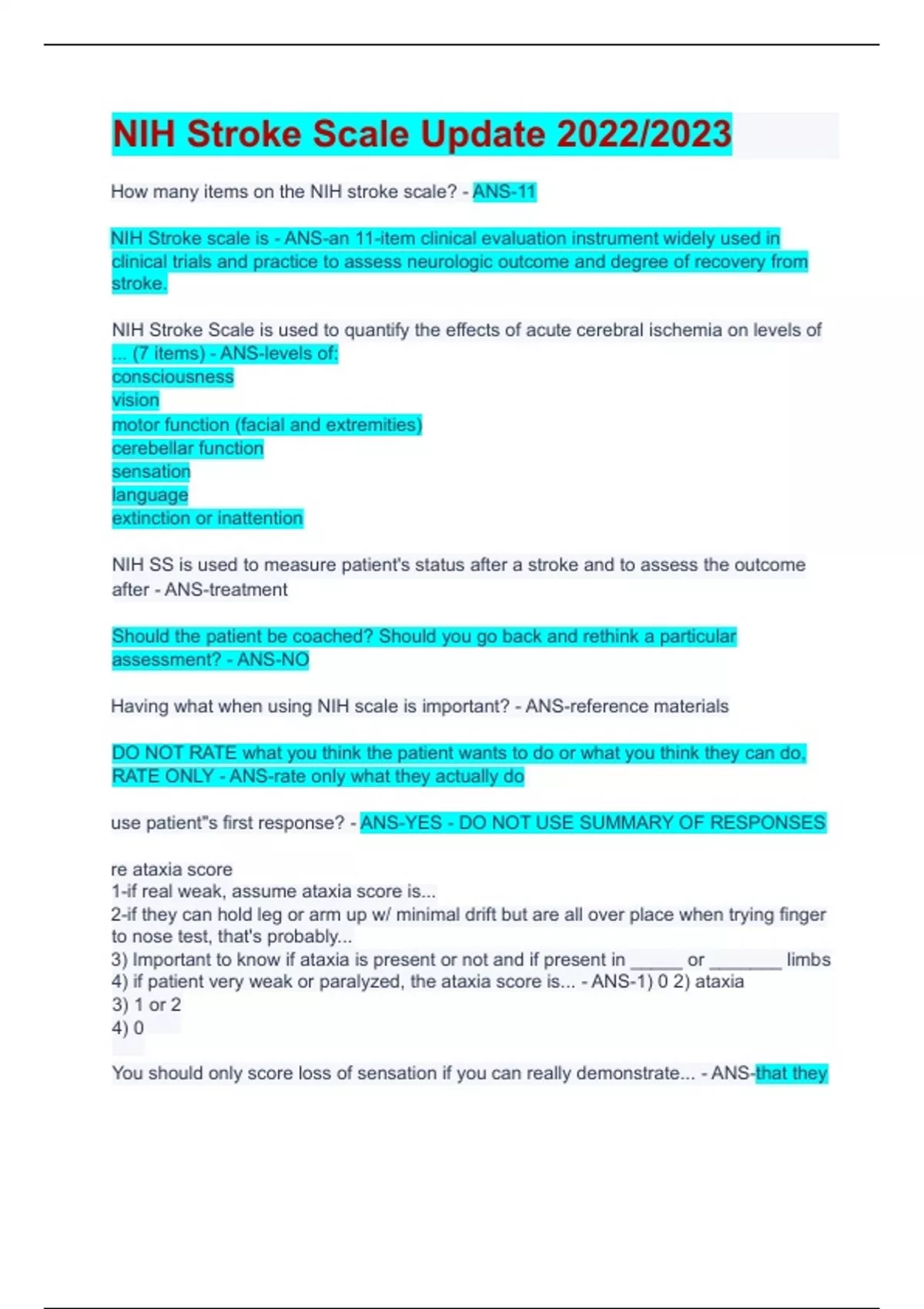 NIH Stroke Scale Update 2022/2023 - NIH Stroke Scale Update 2022/2023 ...