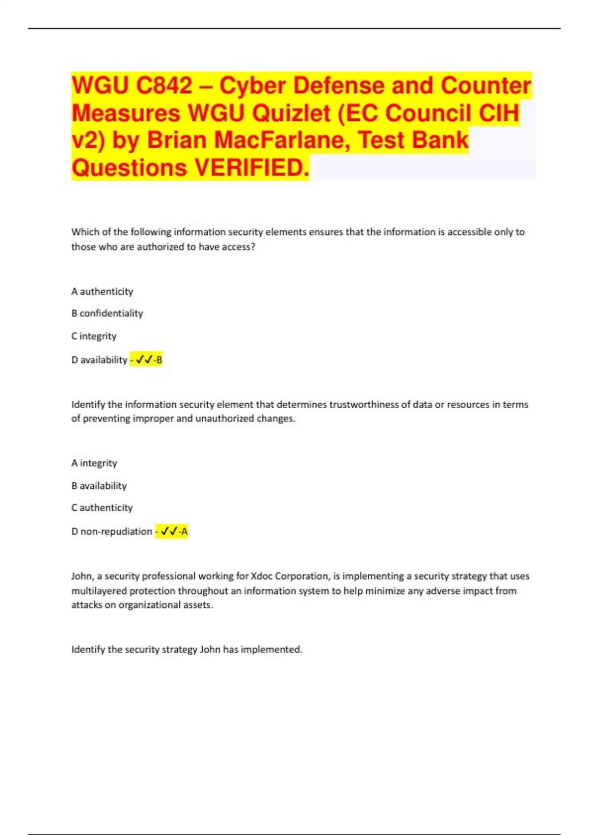 WGU C842 Bundled Exams with Complete Solution | Verified | Everything you Need!! - Stuvia US