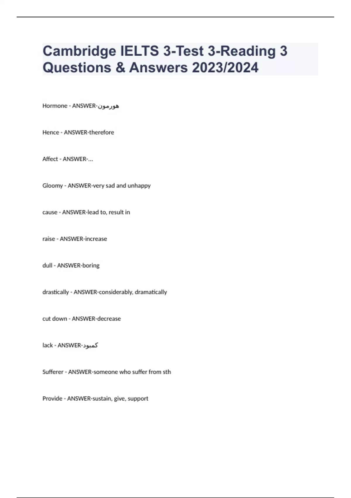 Cambridge IELTS 3-Test 3-Reading 3 Questions & Answers 2023/2024 ...
