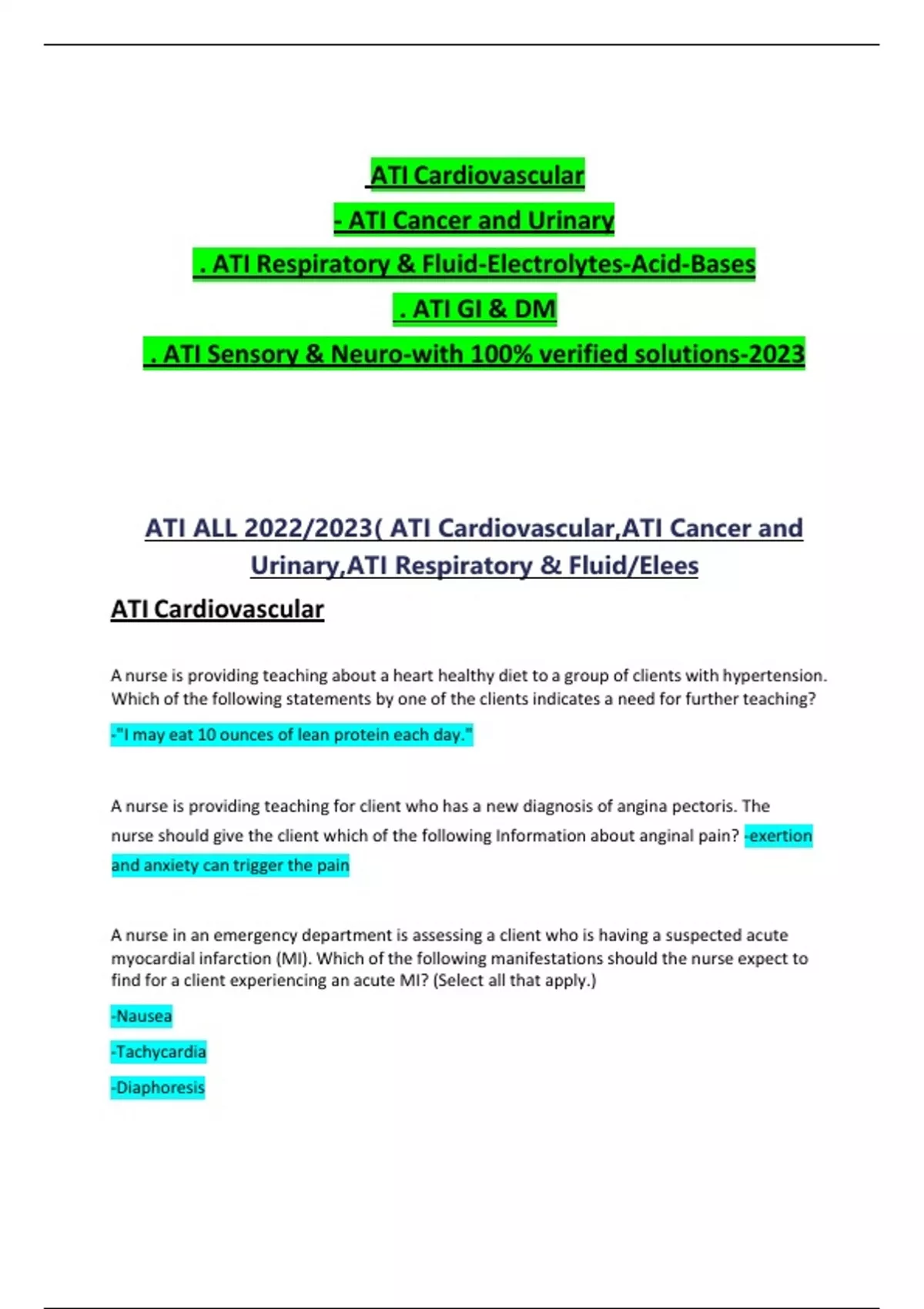 ATI Cardiovascular - ATI Cancer and Urinary . ATI Respiratory & Fluid ...