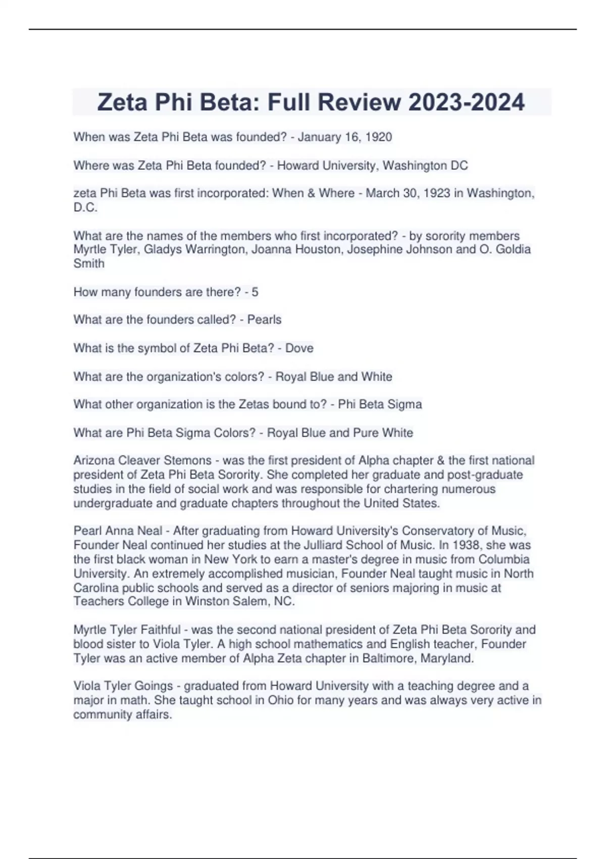 Zeta Phi Beta: Full Review - Zeta Phi Beta - Stuvia US