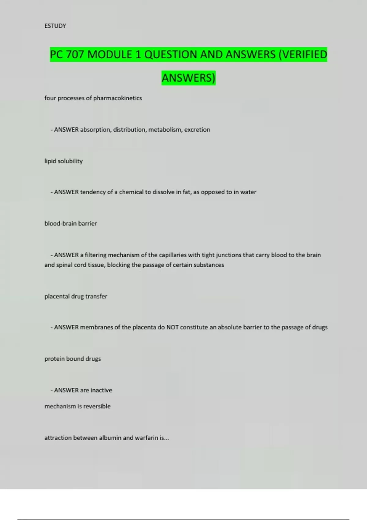 PC 707 MODULE 1 QUESTION AND ANSWERS (VERIFIED ANSWERS) - PC 707 MODULE 1 - Stuvia US