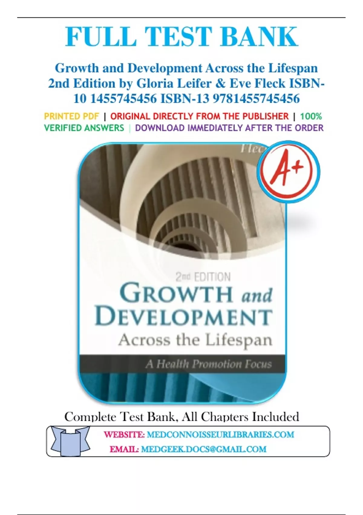 Test Bank for Growth and Development Across the Lifespan 2nd Edition by ...